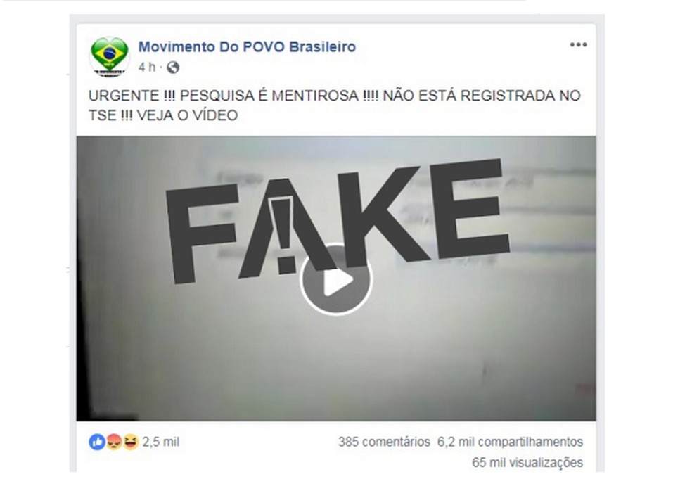 É #FAKE que pesquisa do Datafolha não foi registrada no TSE | Fato ou ...