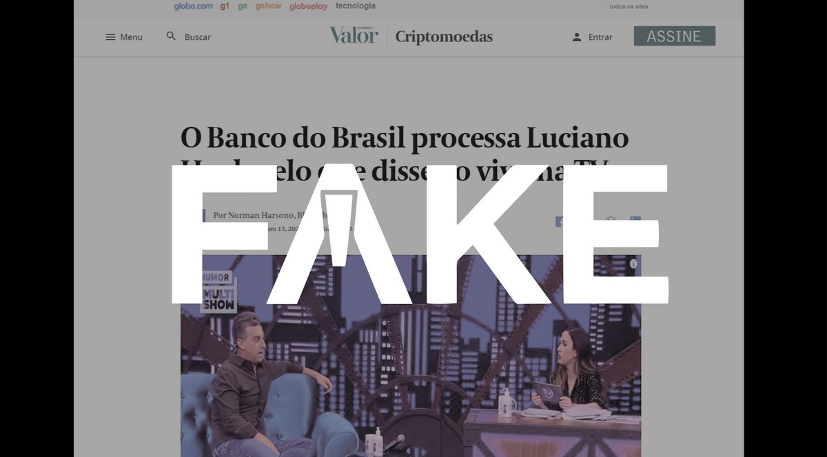 Volta a circular notícia falsa de que BB processaria Luciano Huck por ...