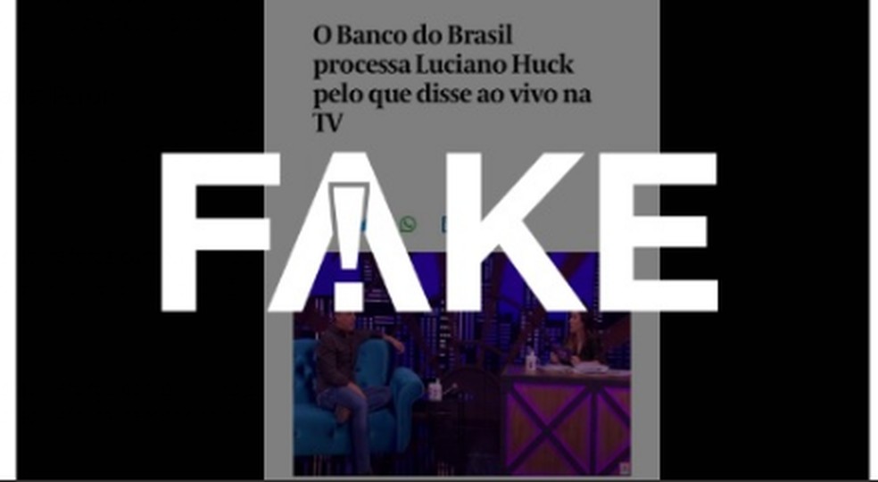 É #FAKE notícia de que BB estaria processando Luciano Huck por fala sobre criptomoedas ...