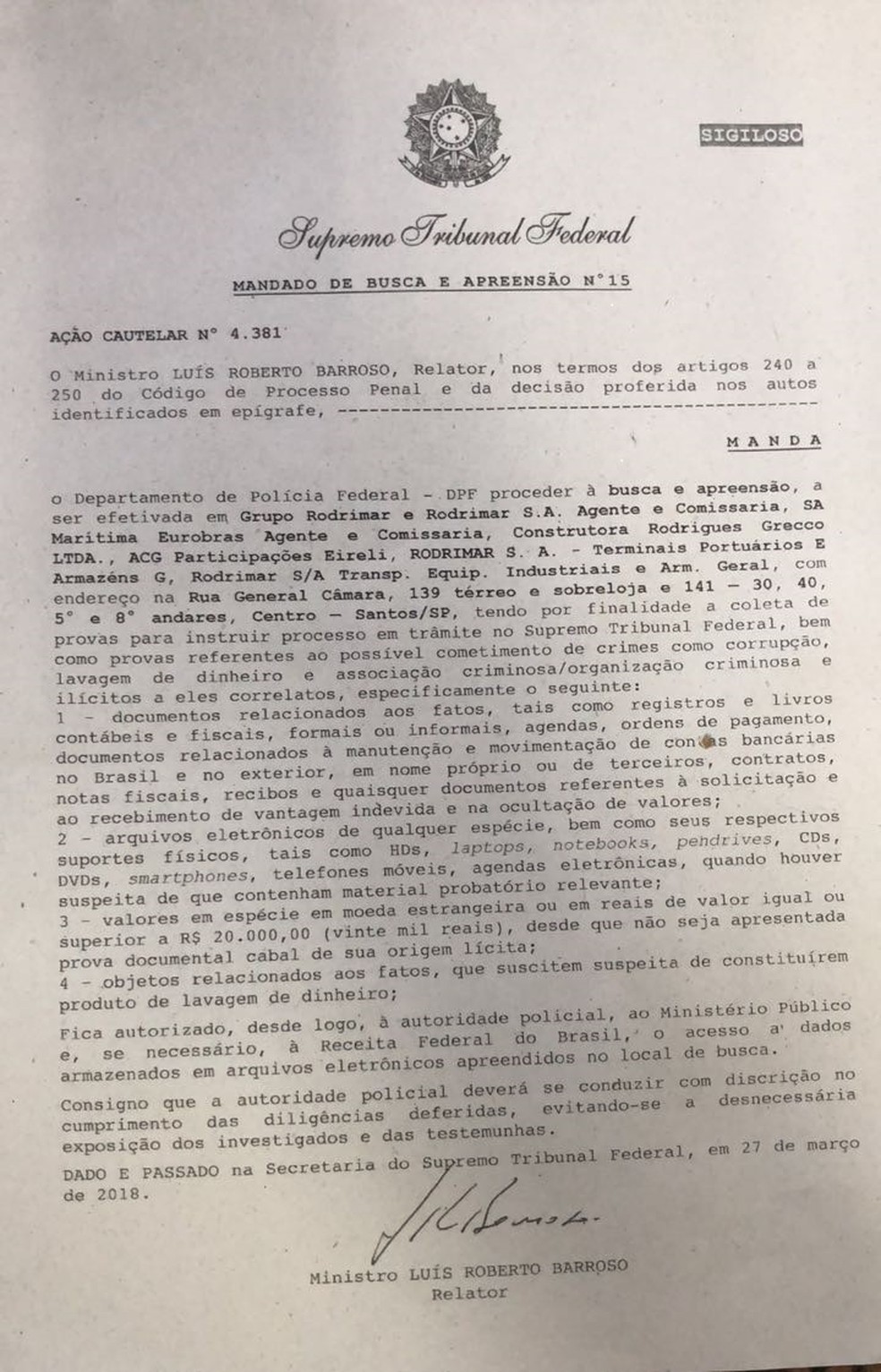 PF prende amigos de Temer em operação sobre Decreto dos Portos ...