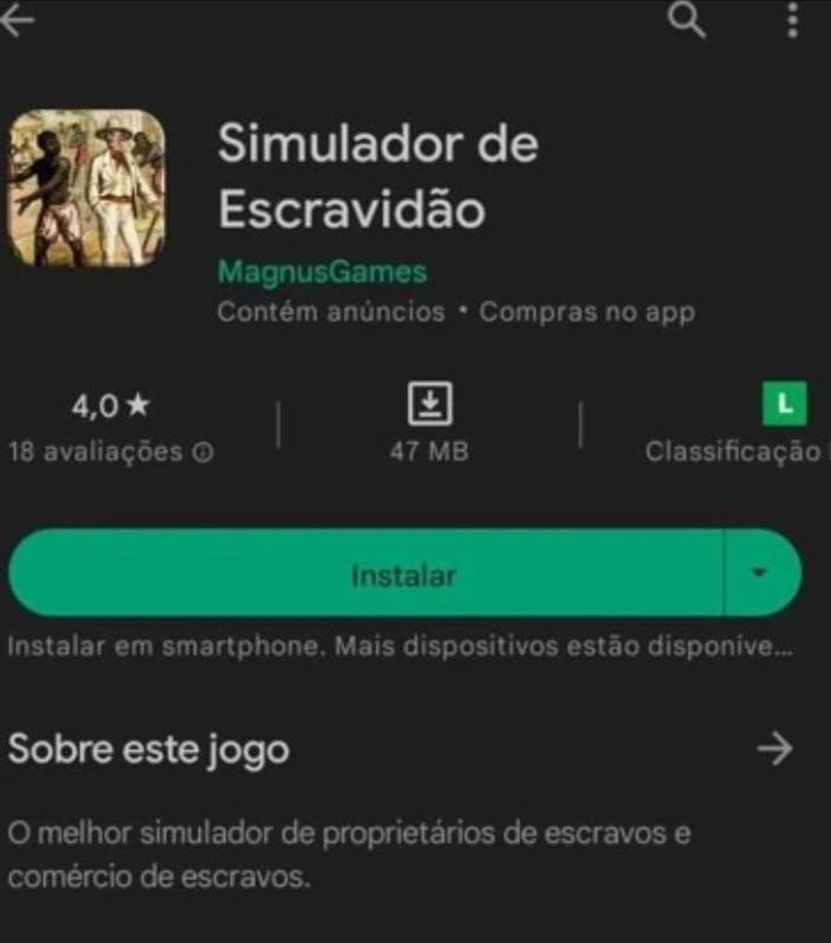 Google tira 'Simulador de Escravidão' da loja de aplicativos | Empresas ...