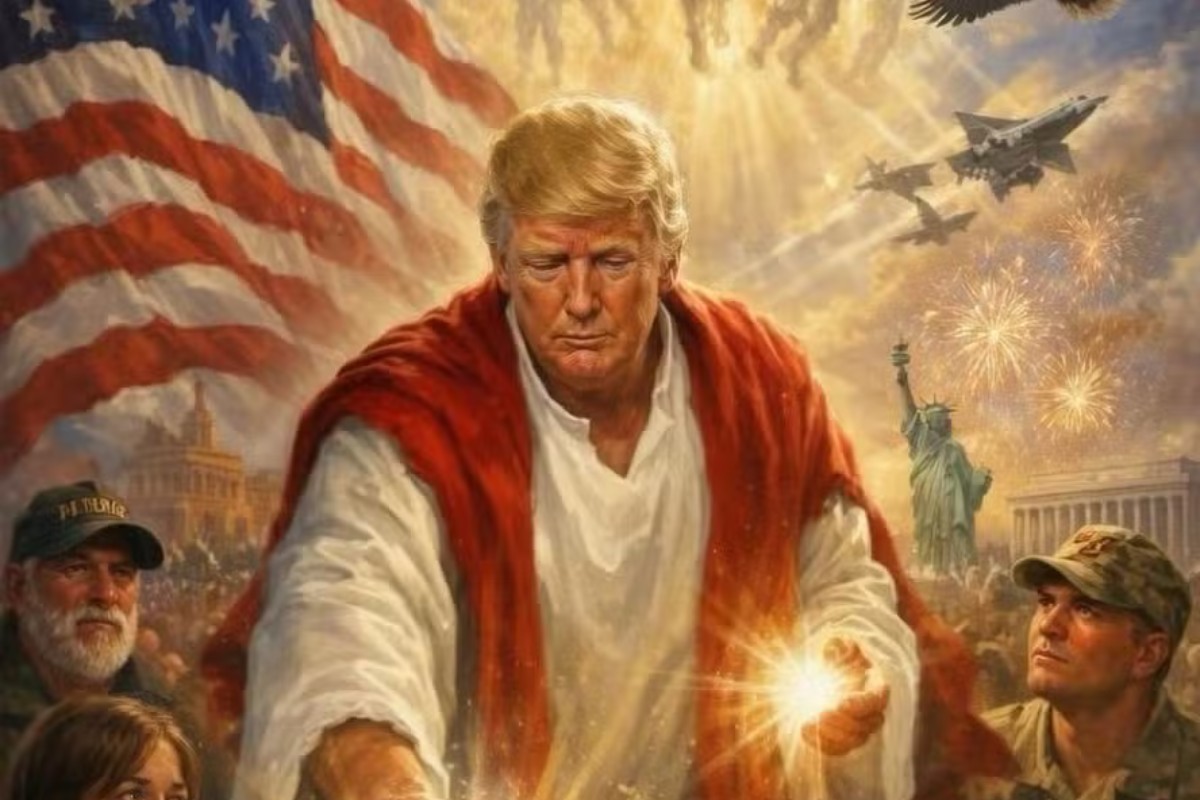 Trump apaga post com montagem de IA em que aparecia vestido como Jesus ...