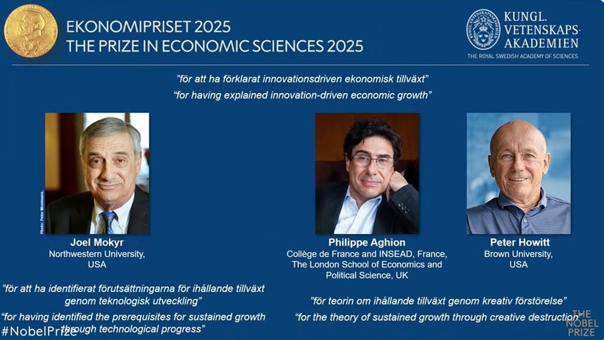 Joel Mokyr, Philippe Aghnion e Peter Howitt são os ganhadores do Nobel ...