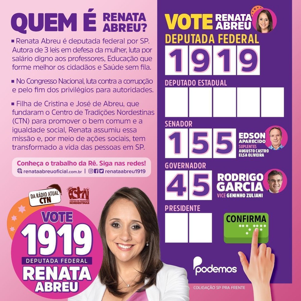 Presidente do Podemos deixa Simone Tebet, apoiada pelo partido, de fora ...